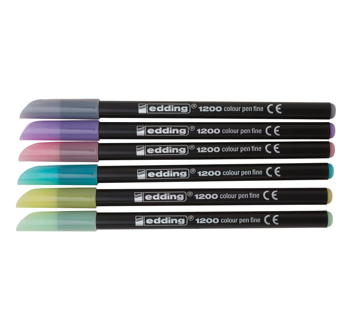 edding 1200 Colour Pen Fine Pastell, 6er-Set | VBS Hobby Bastelshop