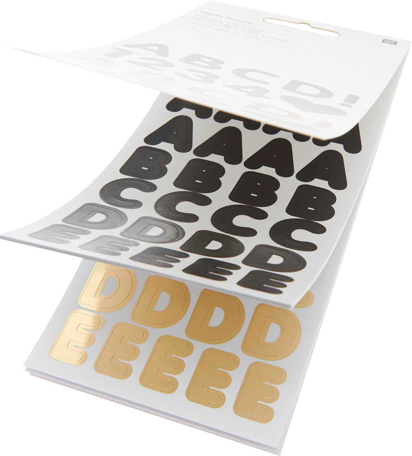 Sticker block "Alphabet", Black/Gold - VBS Hobby
