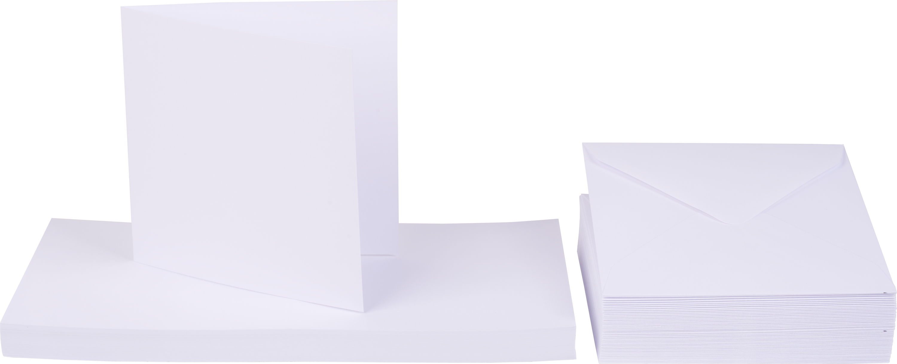 Double cards with envelopes "White", 12.5 x 12.5 cm, 50 pieces - VBS Hobby